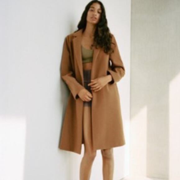 Zara | Jackets & Coats | Zara Neutral Brown Minimalist Over Coat ...
